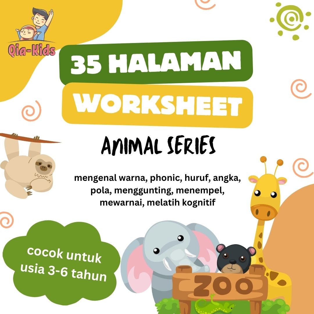 [Versi ebook (softfile)] 35 Halaman Worksheet Animal Series