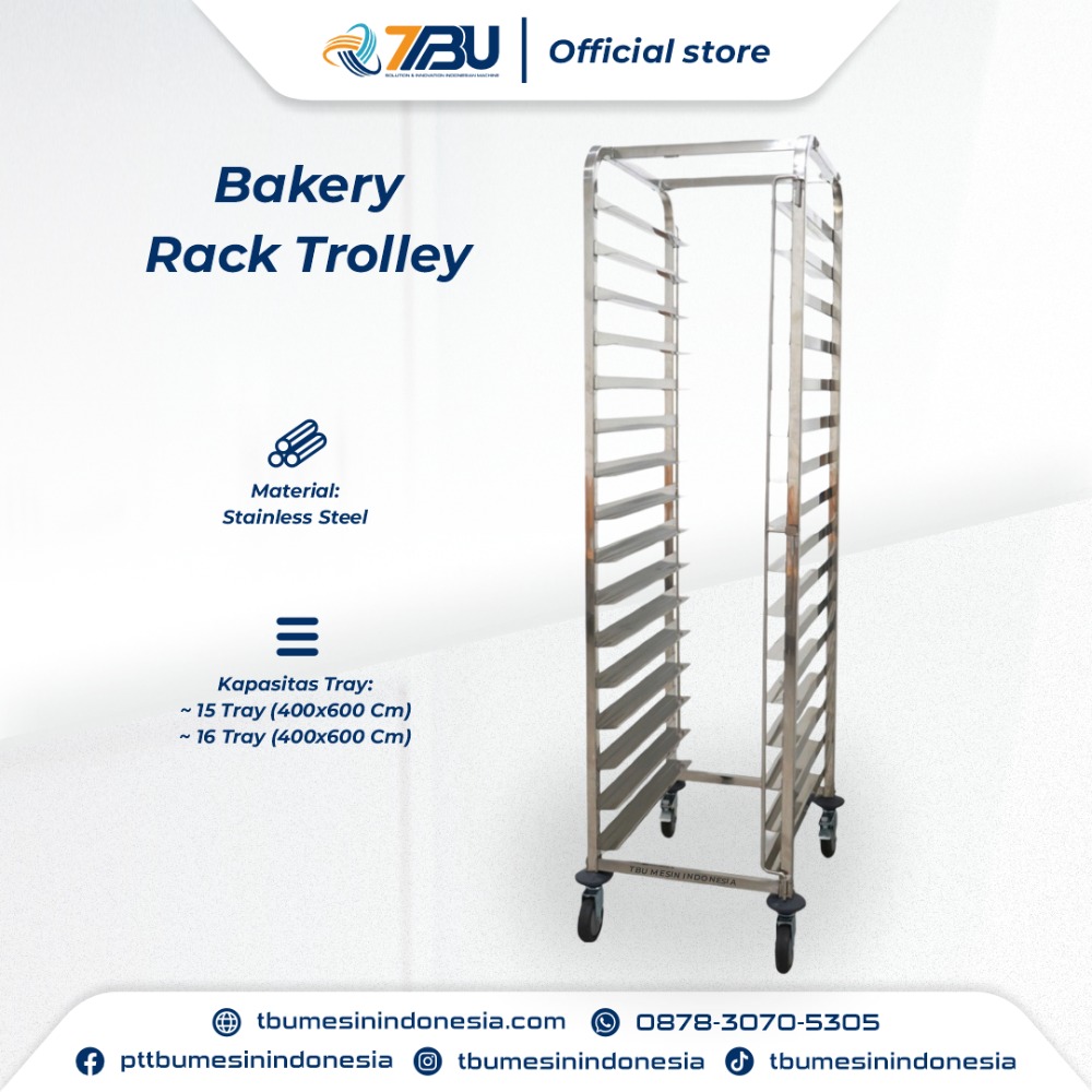 SS Bakery Pan Trolley 15 Level TBU-BT15T